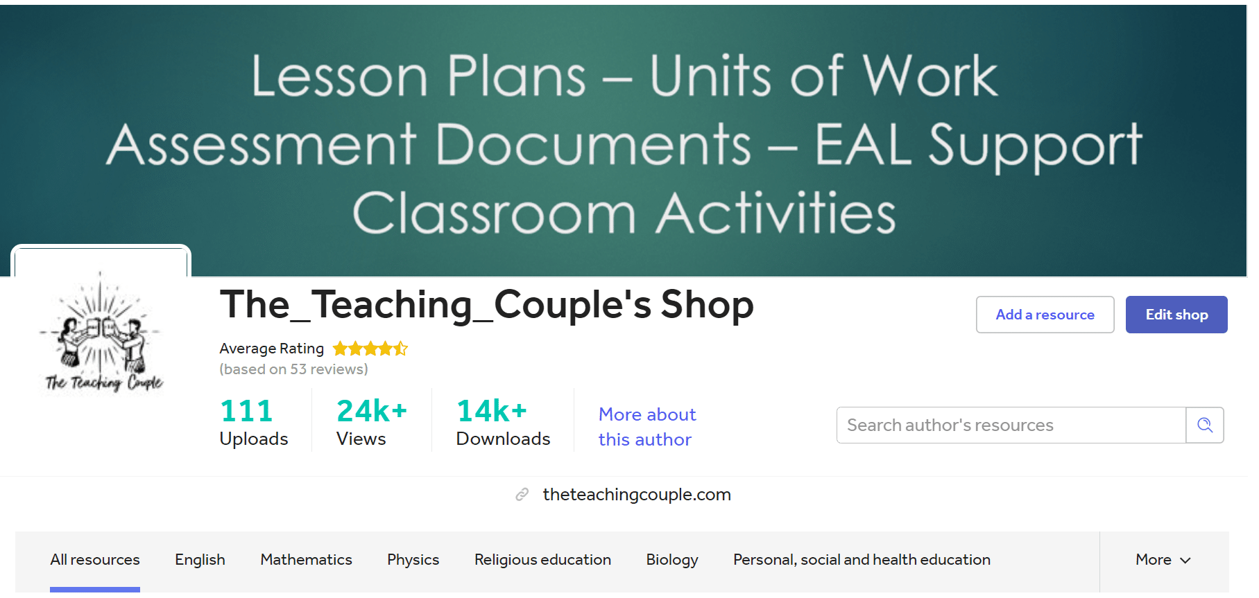 Resources - The Teaching Couple