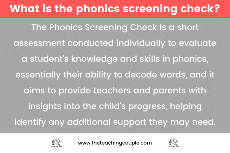 Why Do We Do The Phonics Screening Check? - The Teaching Couple