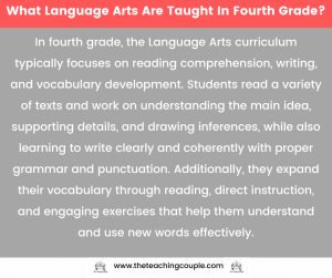 What Language Arts Are Taught In Fourth Grade? - The Teaching Couple