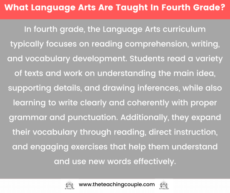 What Language Arts Are Taught In Fourth Grade? - The Teaching Couple