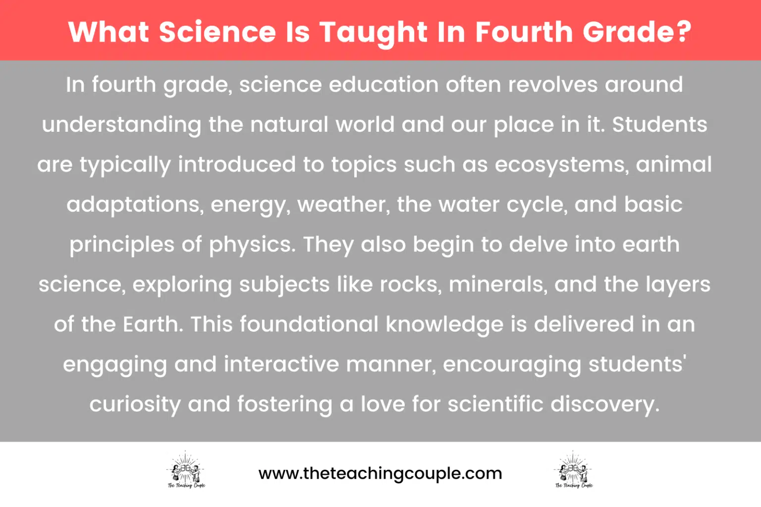 What Science Is Taught In Fourth Grade? - The Teaching Couple