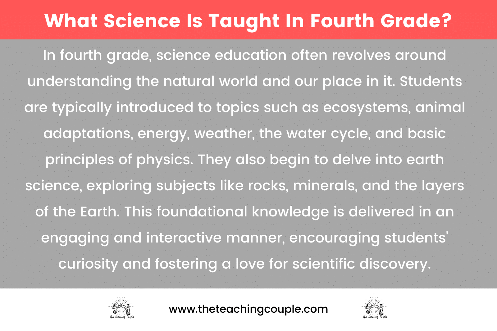 What Science Is Taught In Fourth Grade? - The Teaching Couple