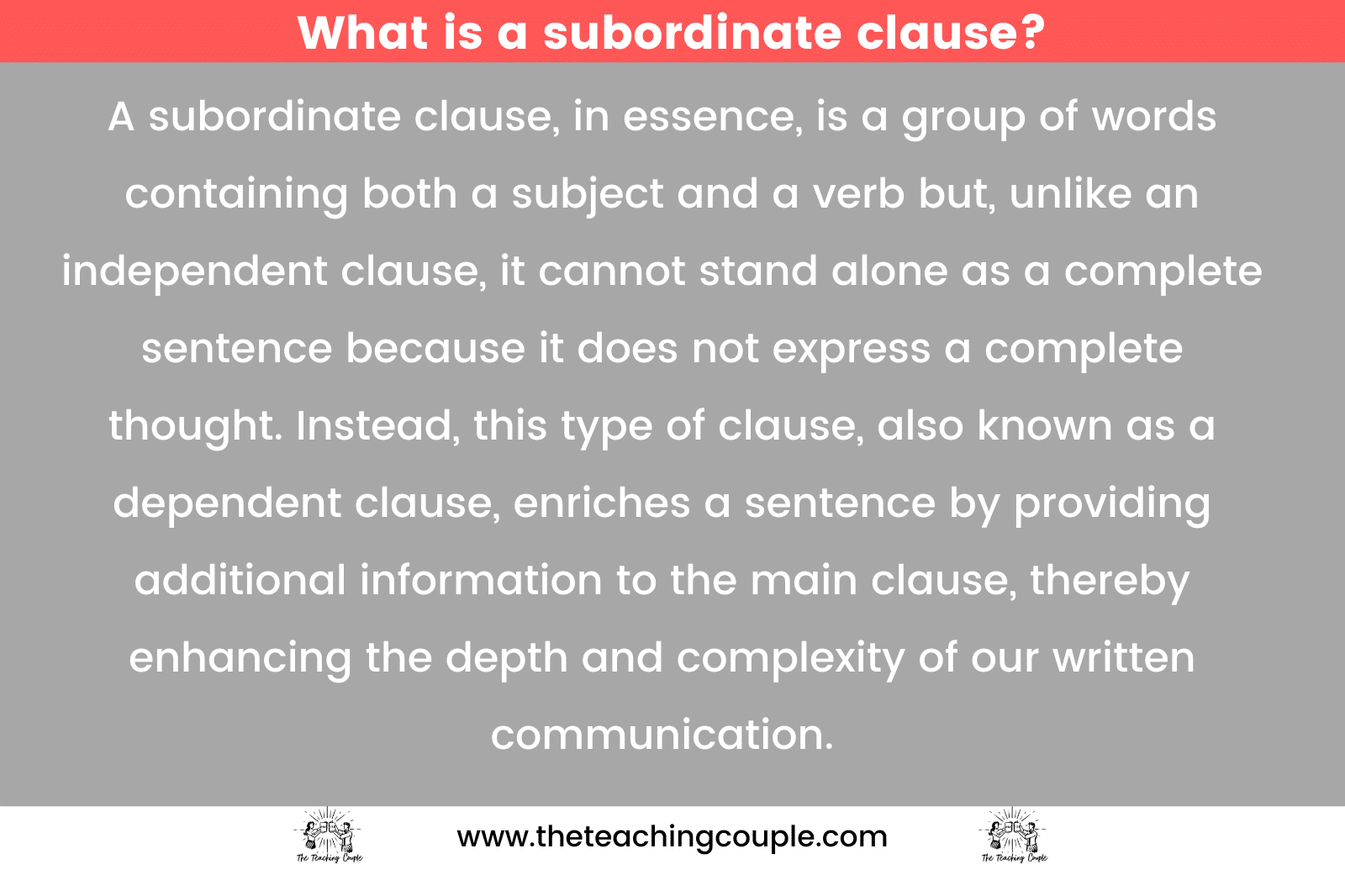 The Importance Of Teaching Subordinate Clauses - The Teaching Couple