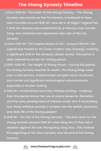 The Shang Dynasty - Planning Overview - The Teaching Couple