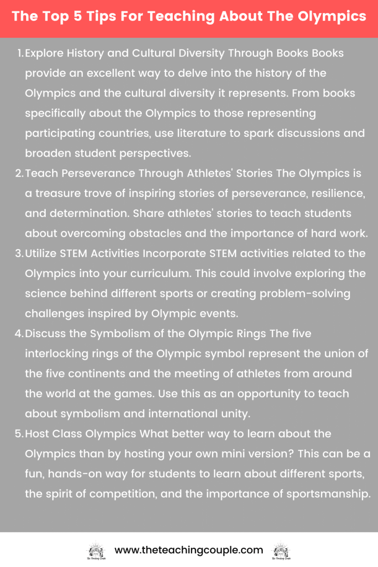 How To Teach First Grade About The Olympics - The Teaching Couple