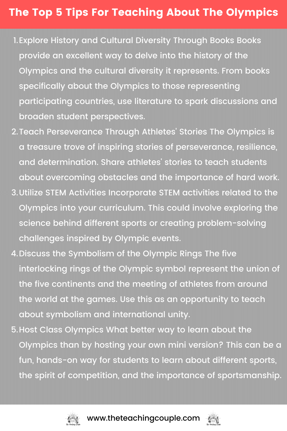 How To Teach First Grade About The Olympics - The Teaching Couple