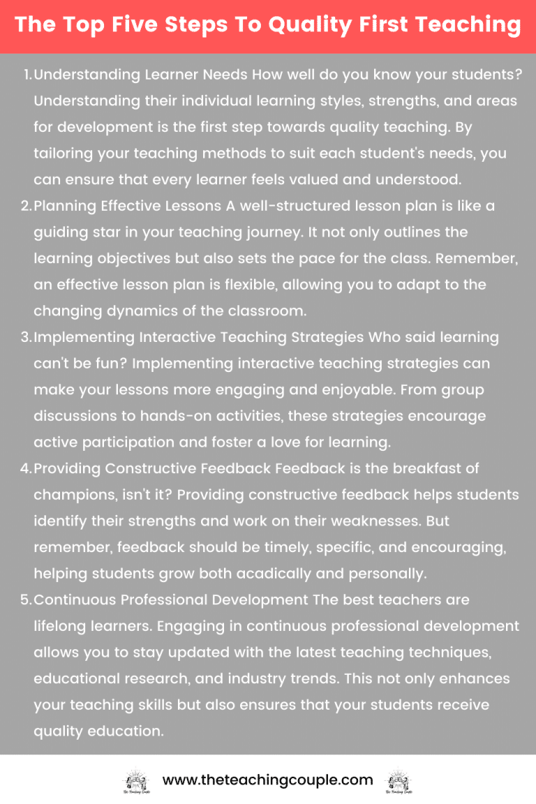 What is Quality First Teaching? - The Teaching Couple
