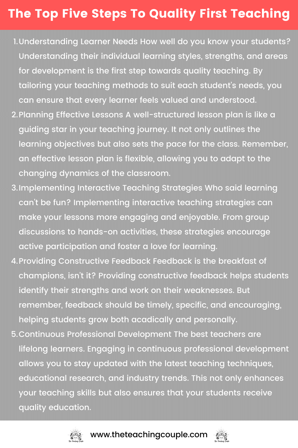 What is Quality First Teaching? - The Teaching Couple