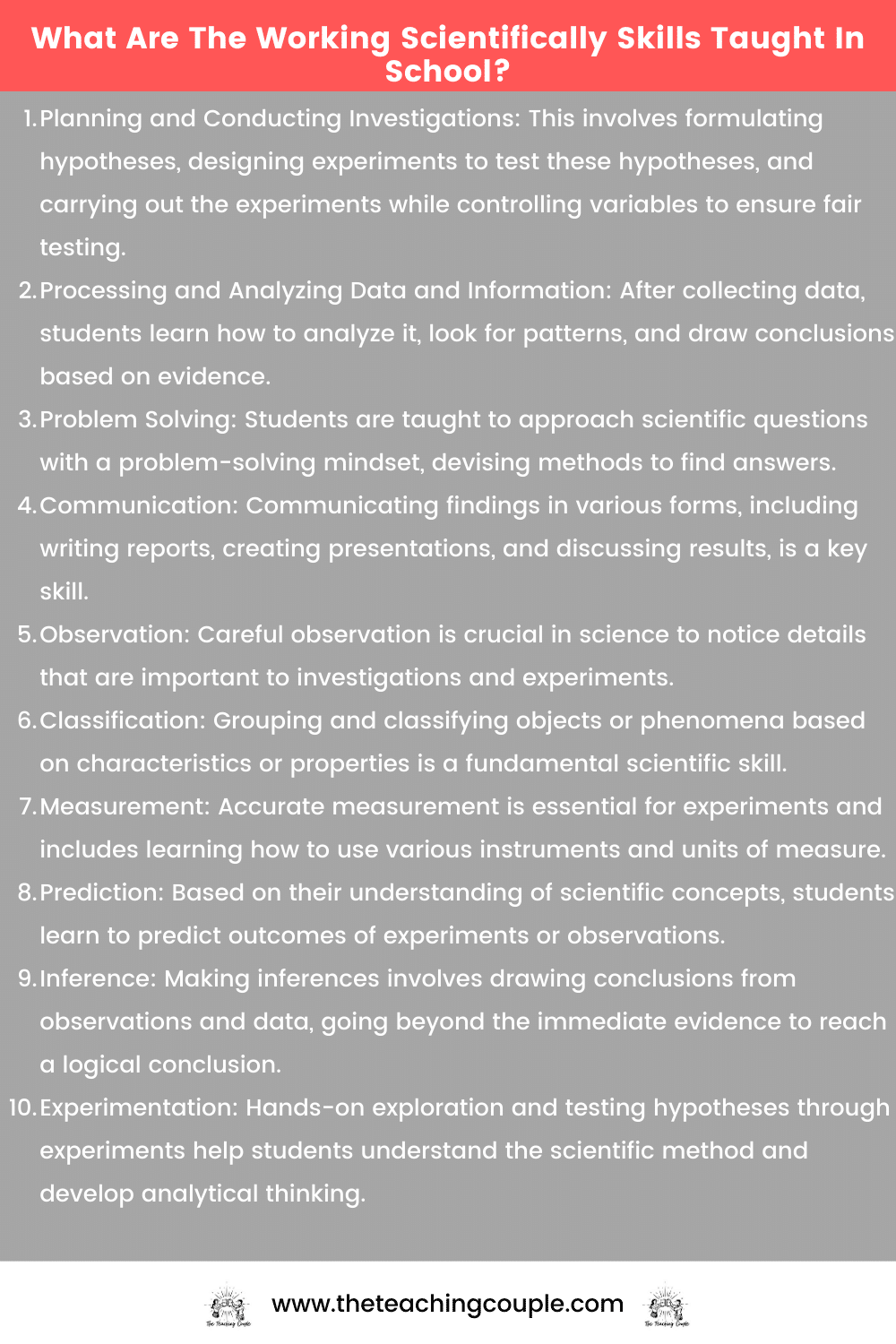 Working Scientifically in Years Five and Six - The Teaching Couple