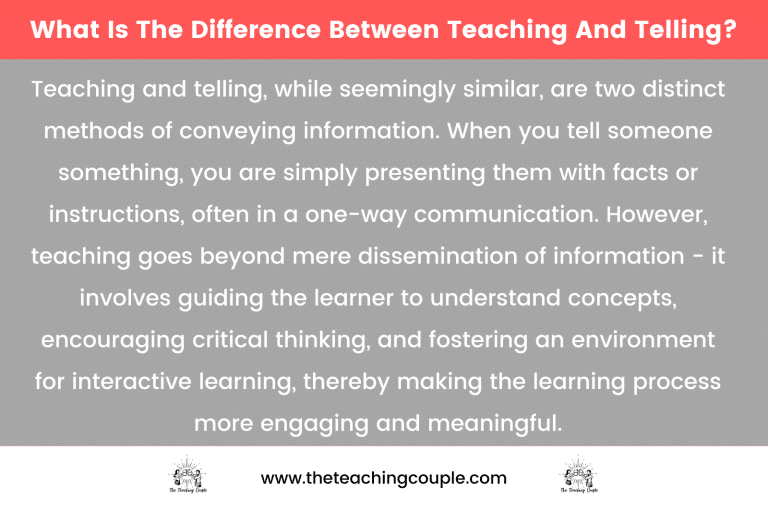 Teaching Vs Telling - The Teaching Couple