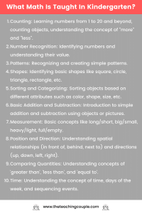 What Math Is Taught In Kindergarten? - The Teaching Couple