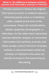 Using Primary Sources To Teach History - The Teaching Couple